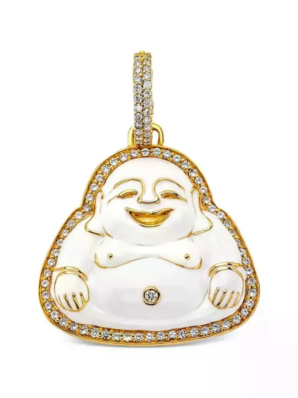BUDDHA MAMA Medium Buddha Diamond And Enamel Pendant - Gold