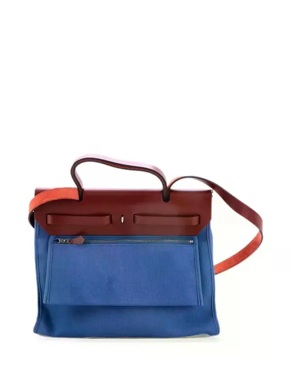 Hermès Herbag Zip Leather And Toile 31 Shoulder Bag