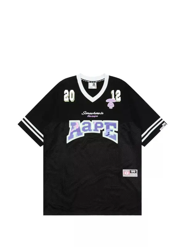 AAPE BY *A BATHING APE Moonface Mesh-panelled T-shirt Mini Dress - Blue