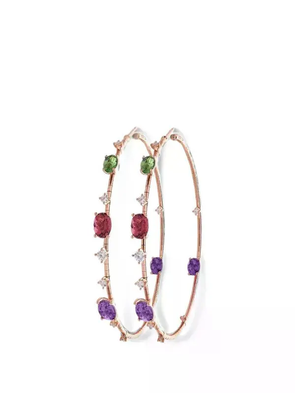 MATTIA CIELO Multi-stone Hoop Earrings