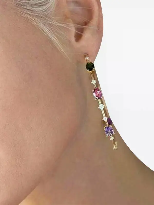 MATTIA CIELO Multi-stone Hoop Earrings - Pink