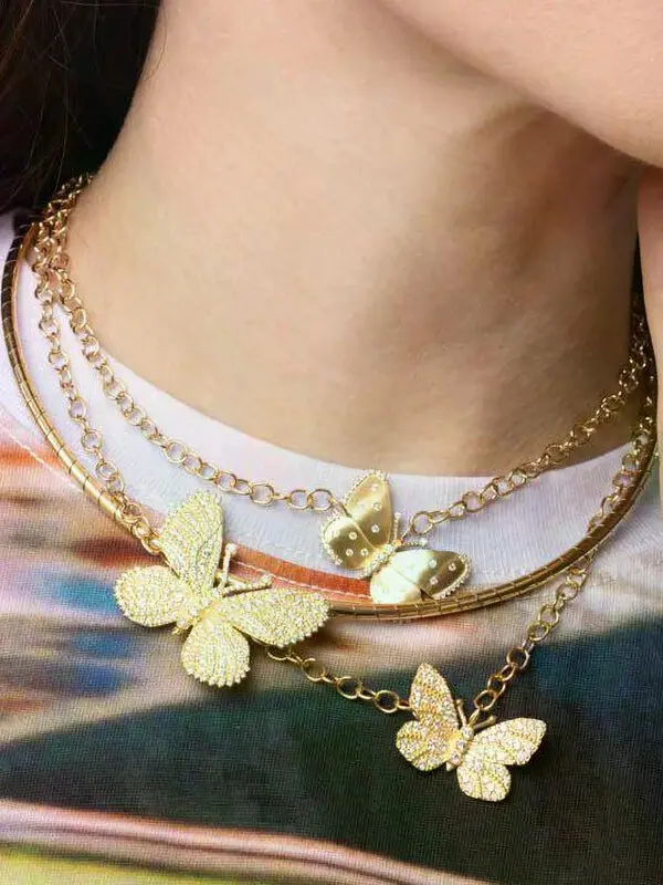TANYA FARAH Butterfly Diamond Necklace