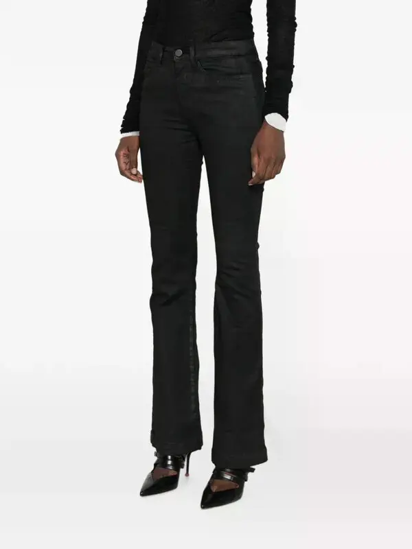 THOM KROM Coated Flared-leg Trousers