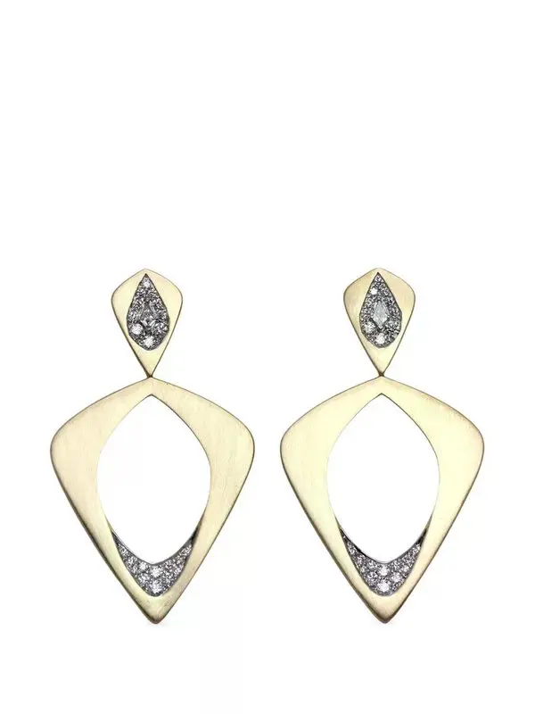 ARUNASHI Diamond Wicker Earrings - Gold