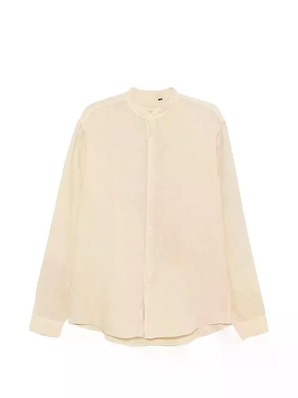 COSTUMEIN Band-collar Long-sleeve Shirt - Neutrals