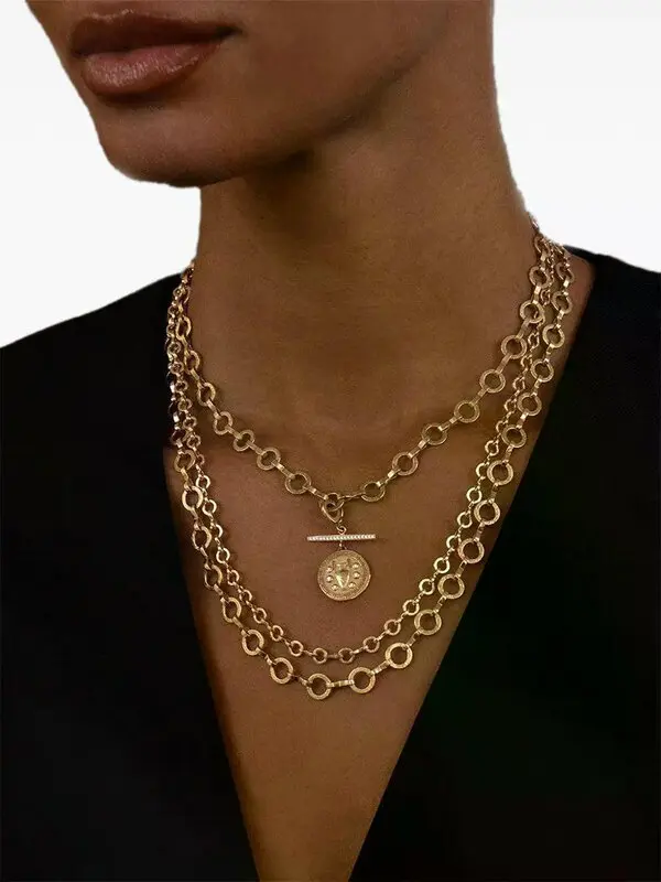 AZLEE 18k Yellow Circle-link Chain Necklace - Gold