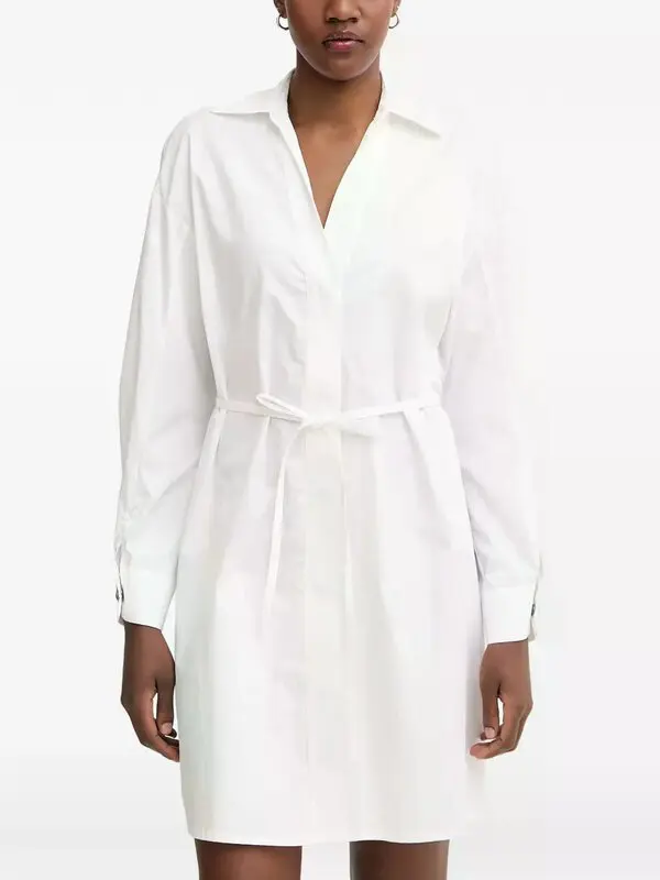 Armani Exchange Belted Shirt Mini Dress - White