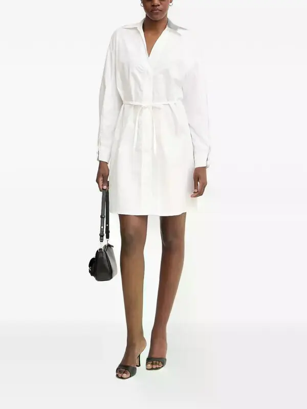 Armani Exchange Belted Shirt Mini Dress - White