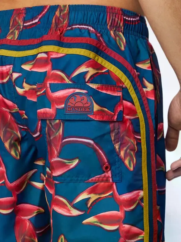 Sundek Floral-print Drawstring Swim Shorts