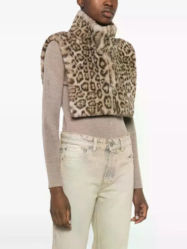 Apparis Jamie Zip-up Cape With Leopard Print - Neutrals
