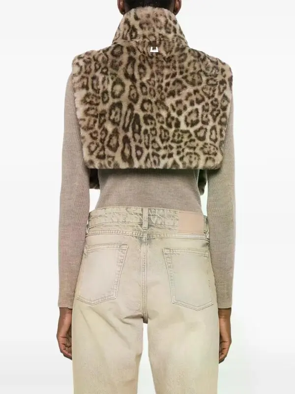 Apparis Jamie Zip-up Cape With Leopard Print - Neutrals