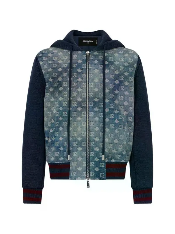 Dsquared2 Monogram Zipped Cardigan - Blue