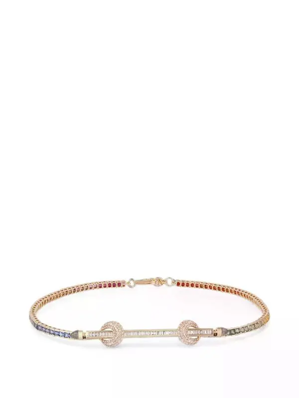 ANANYA 18k Yellow Multi-stone Tennis Necklace - Gold