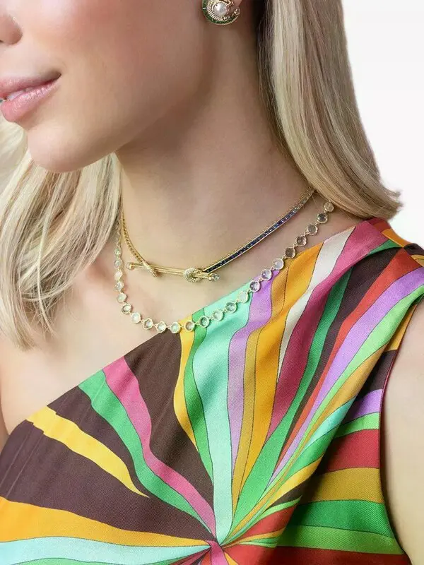 ANANYA 18k Yellow Multi-stone Tennis Necklace