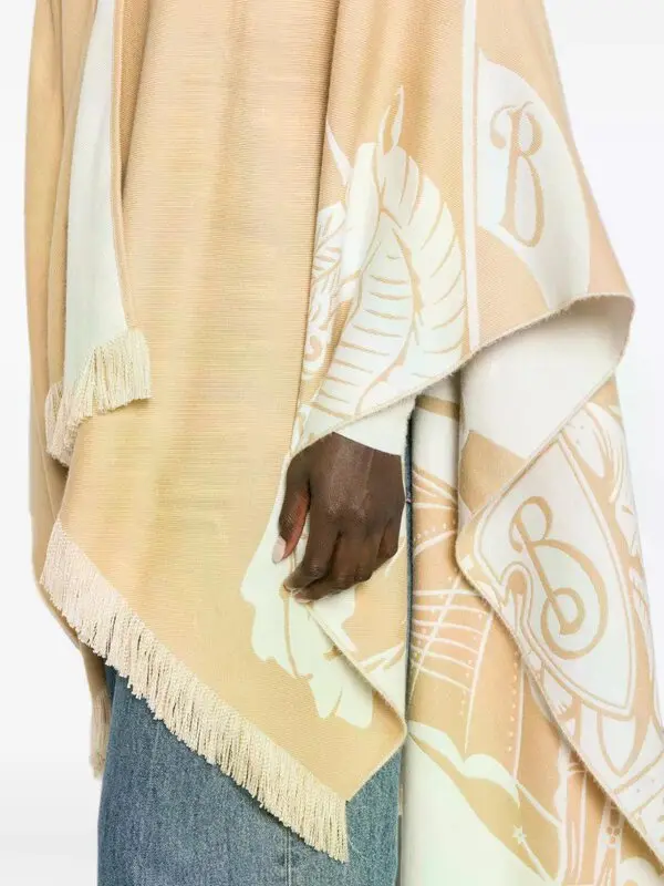 Burberry Equestrian Knight Fringed Cape