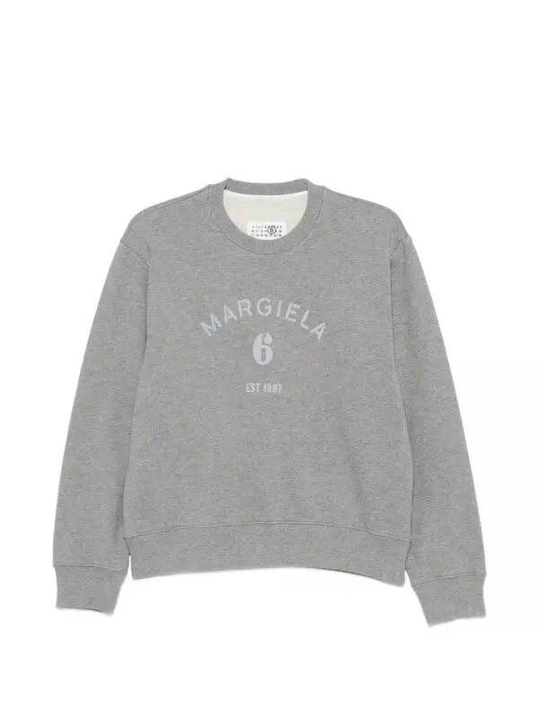 MAISON MARGIELA Logo Print Crew Neck Sweater - Grey