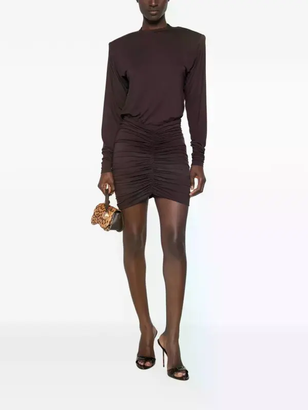 Andamane Lennox Padded-shoulder Ruched Mini Dress