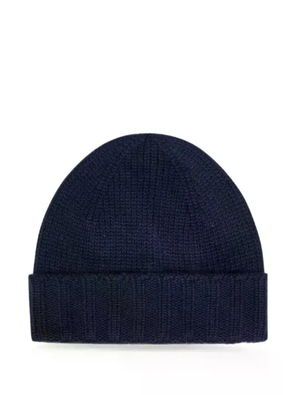 D4.0 Ribbed-knit Wool Beanie Hat - Blue