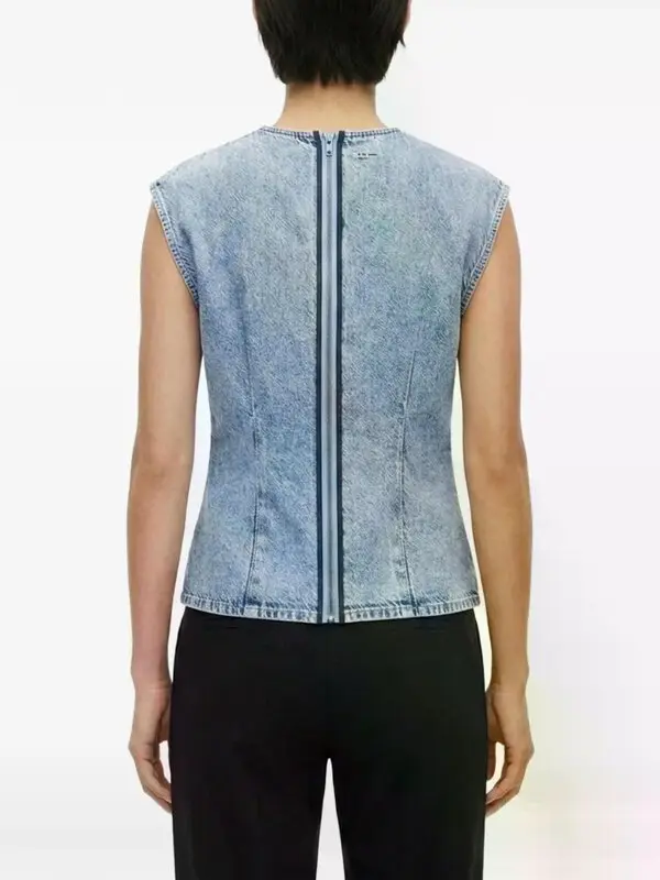Rag & Bone Ava V-neck Denim Top