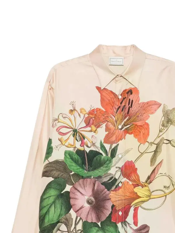 PIERRE-LOUIS MASCIA Floral Print Silk Shirt - Pink