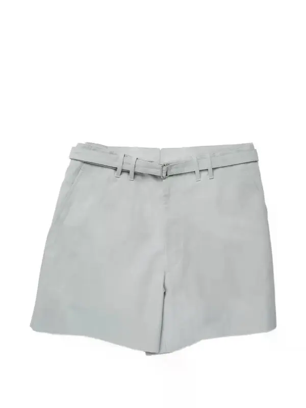STOFFA Belted Twill Shorts - Grey