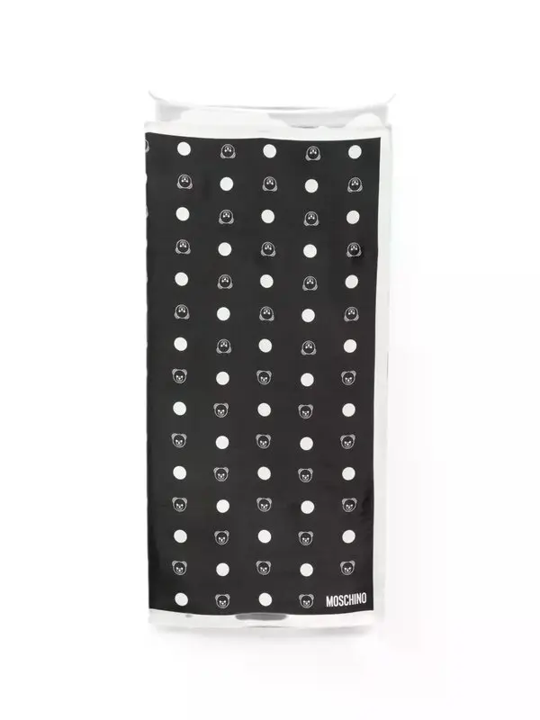 Moschino Teddy Bear Polka-dot Scarf - Black