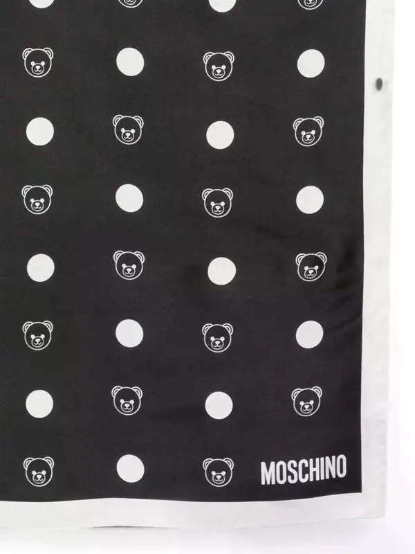 Moschino Teddy Bear Polka-dot Scarf - Black