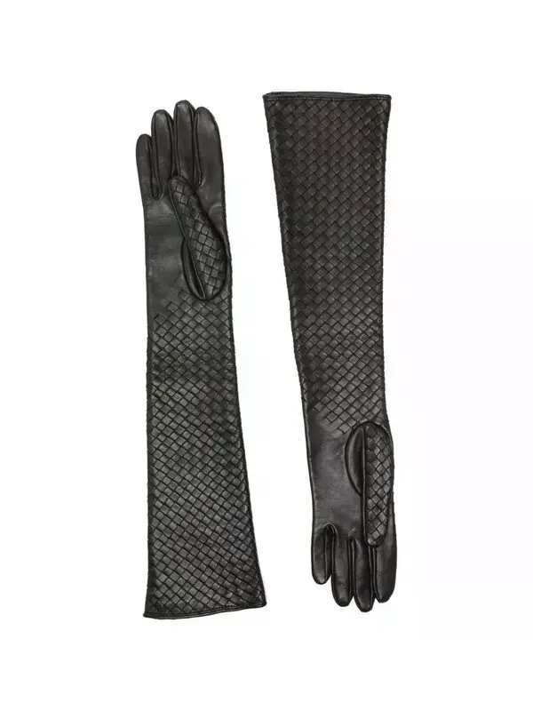 MANOKHI Woven Leather Long Gloves