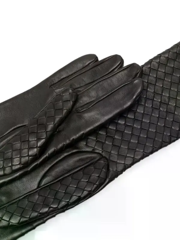 MANOKHI Woven Leather Long Gloves