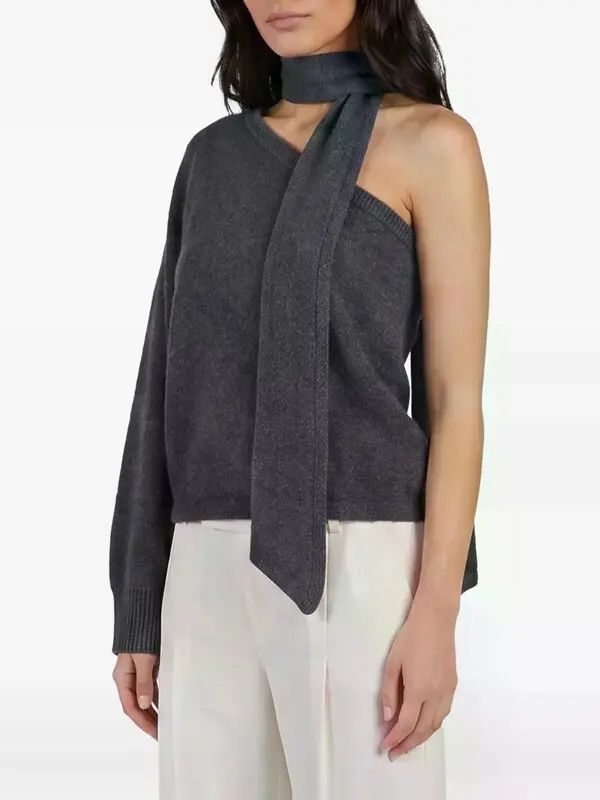 Federica Tosi One-shoulder Scarf-detail Sweater