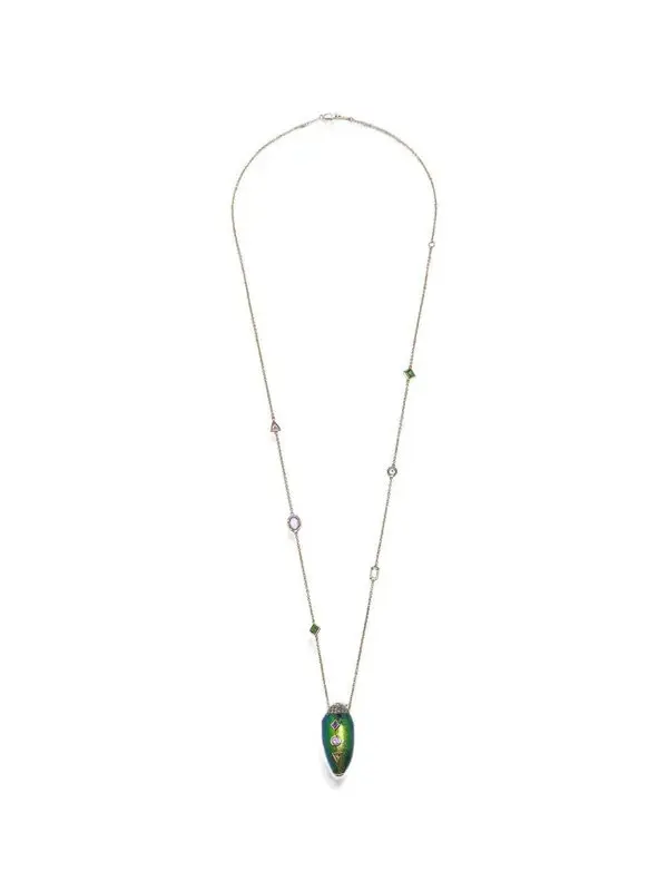 BIBI VAN DER VELDEN Scarab Pop Art Multi-stones Necklace - Pink