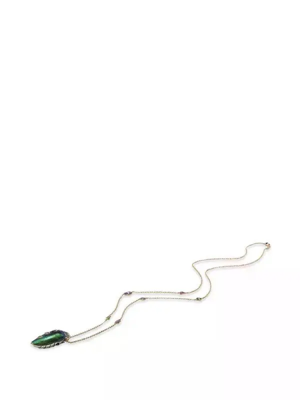 BIBI VAN DER VELDEN Scarab Pendant Necklace With Multi-gemstones