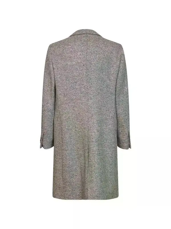 LARDINI Single-breasted Herringbone Coat
