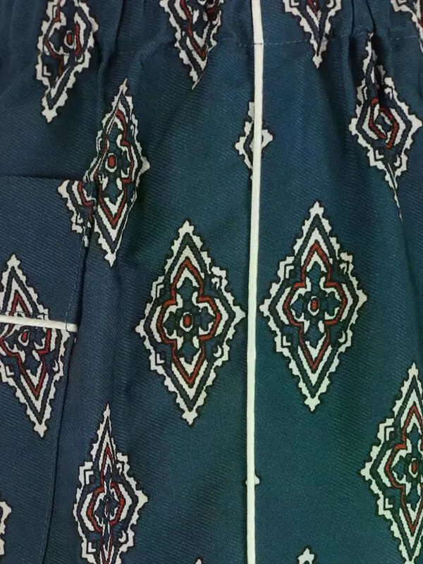 F.R.S FOR RESTLESS SLEEPERS Etere Geometric-print Piping-detail Trousers - Blue