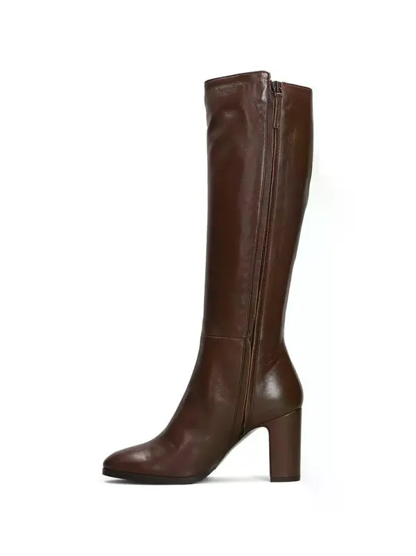 JULIE DEE Side-zip Leather Boots