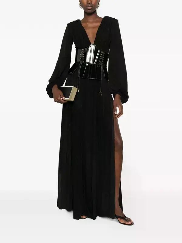 Elisabetta Franchi Corset-style Pleated Maxi Dress