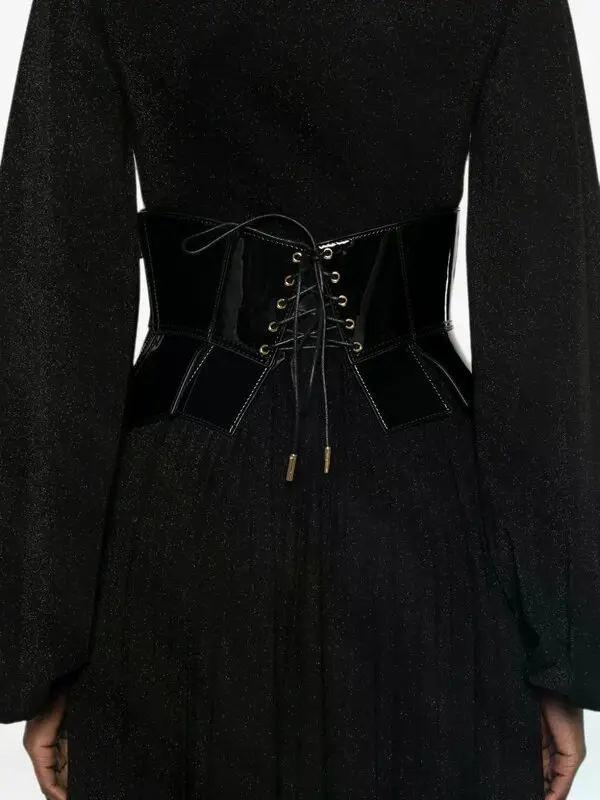 Elisabetta Franchi Corset-style Pleated Maxi Dress