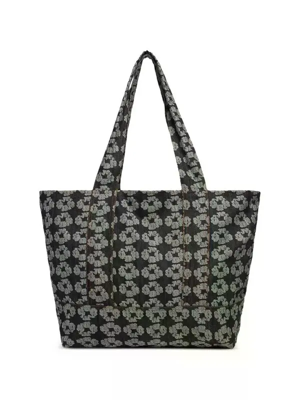 DENIM TEARS Jacquard Wreath Denim Tote Bag - Black