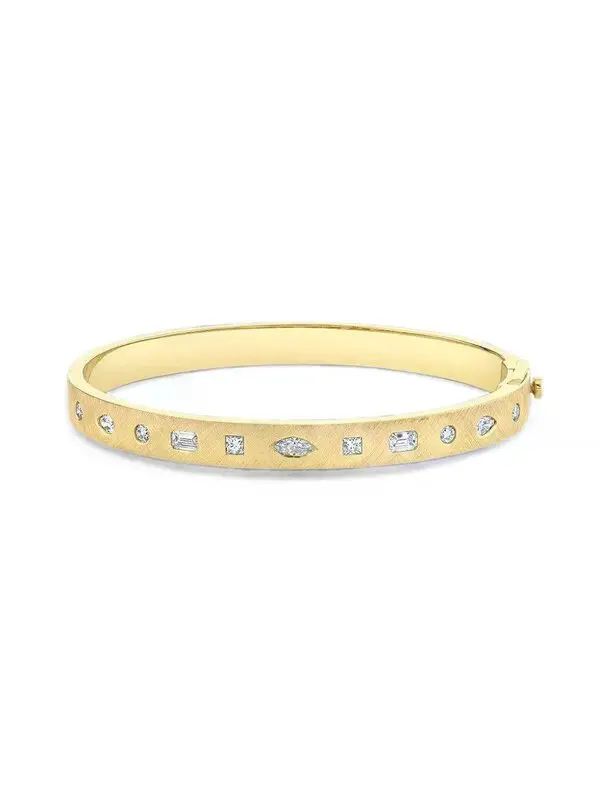 LOGAN HOLLOWELL Diana Diamond Bangle Bracelet - Gold