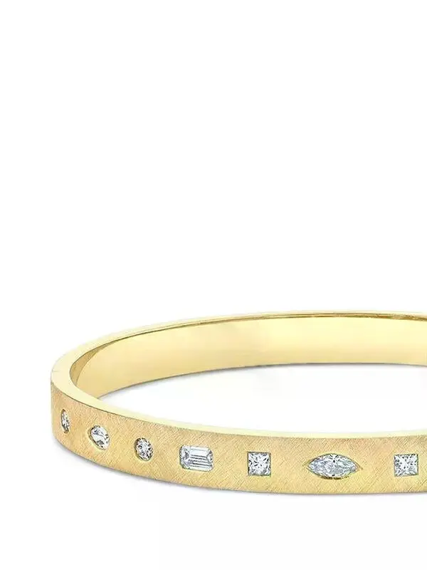 LOGAN HOLLOWELL Diana Diamond Bangle Bracelet In Yellow
