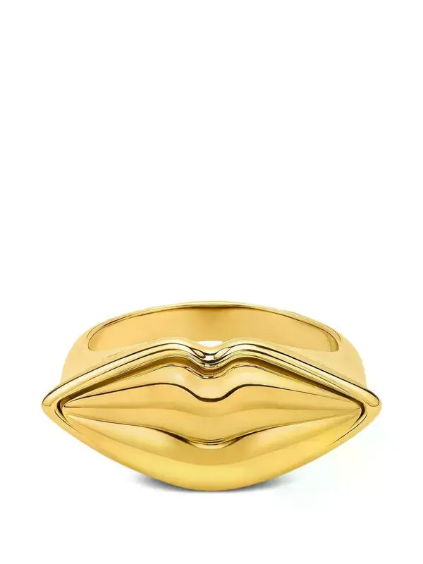 EDINA KISS 18k Yellow Sculpted Lip Motif Ring - Gold