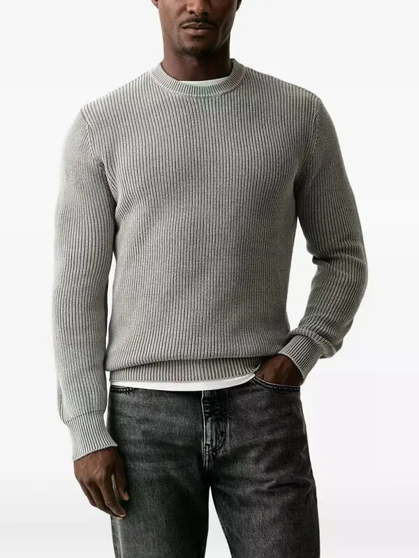 Guess Ribbed-knit Crew-neck Sweater