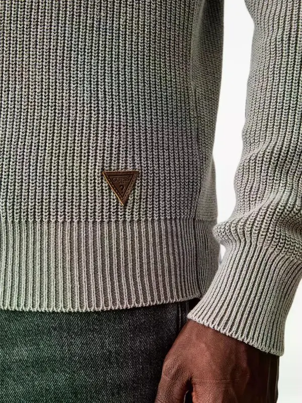 Guess Ribbed-knit Crew-neck Sweater