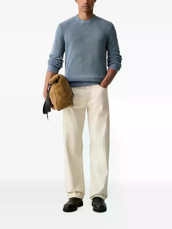 Guess Ribbed-knit Logo-patch Sweater