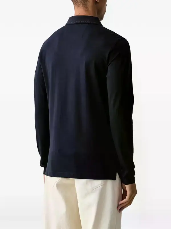 Guess Logo-embroidered Long-sleeve Polo Shirt