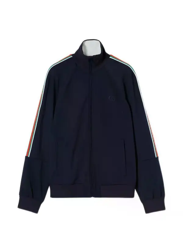 Gucci Web-stripe Embroidered-logo Zip-up Sweater