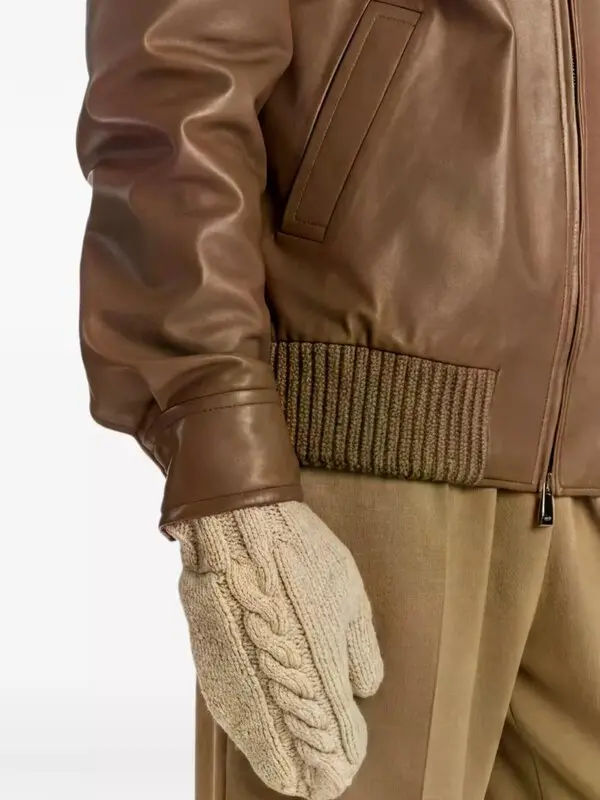 Malo Cable-knit Gloves - Neutrals
