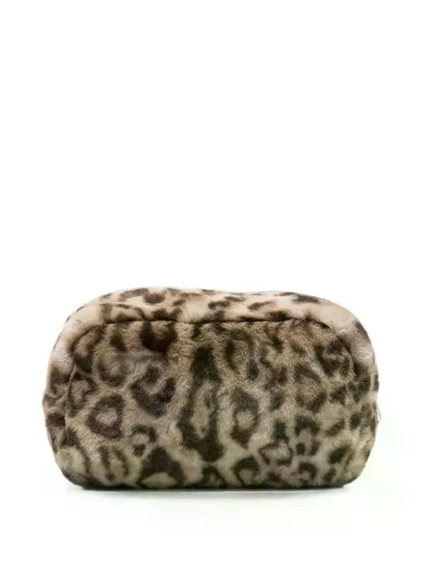 Apparis Leopard Print Faux Fur Makeup Bag - Neutrals