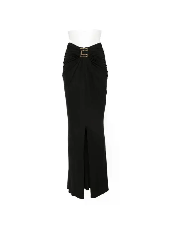 Elisabetta Franchi Ruched Logo-plaque Skirt