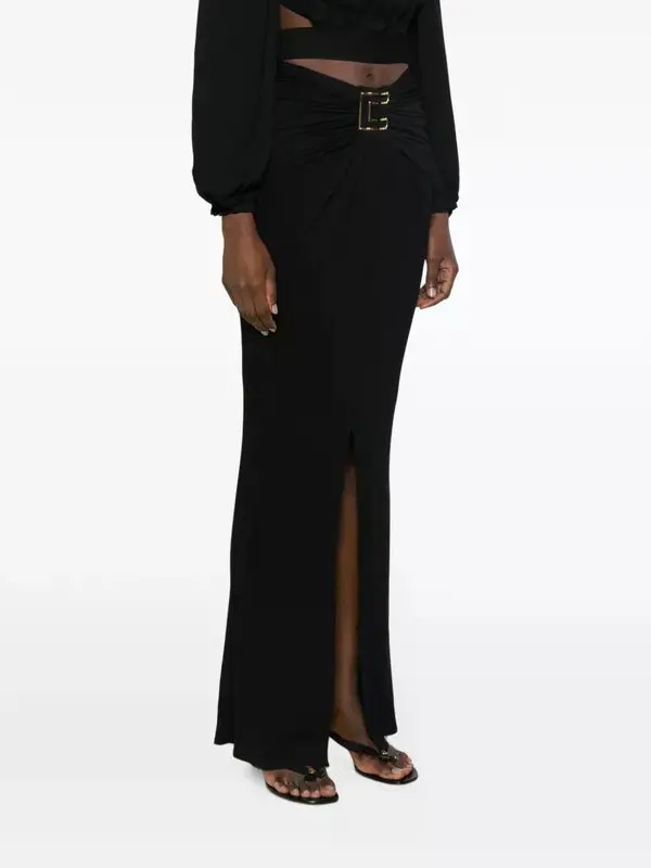 Elisabetta Franchi Ruched Logo-plaque Skirt